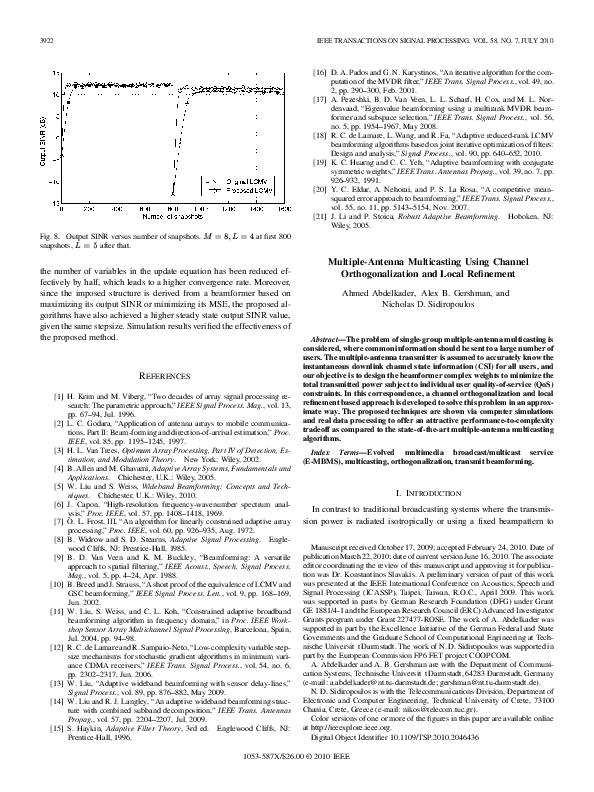 (PDF) Multiple-Antenna Multicasting Using Channel Orthogonalization and Local Refinement