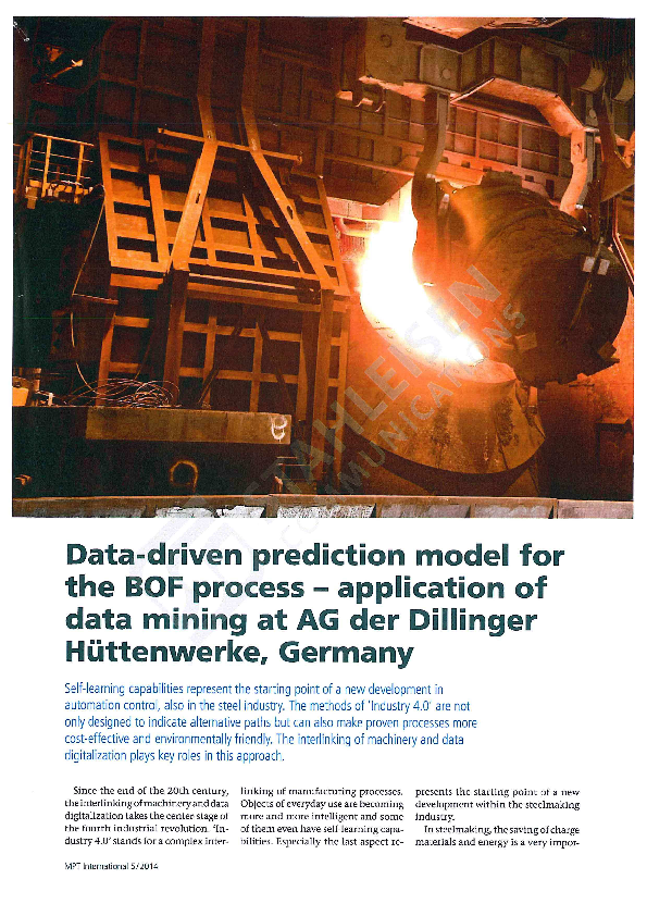 (PDF) Data-driven Prediction Model for the BOF process - application of ...