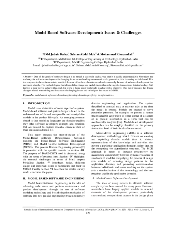 (PDF) Model-Based Software Development Challenges