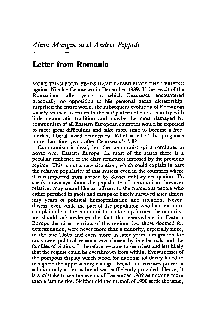 (PDF) Letter from Romania