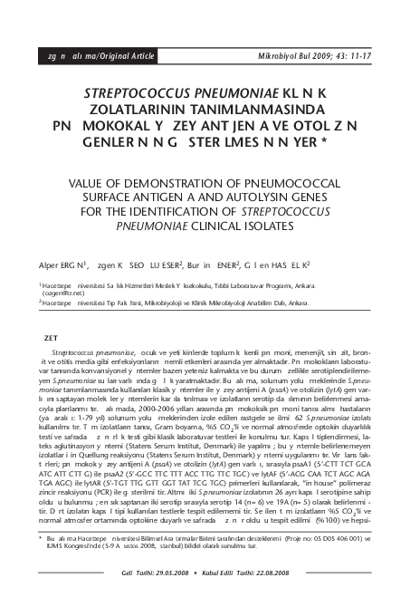 (PDF) [Value of demonstration of pneumococcal surface antigen A and ...