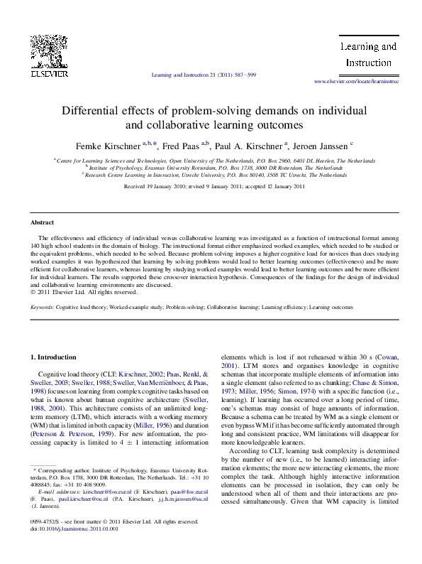 (PDF) Differential effects of problem-solving demands on individual and ...