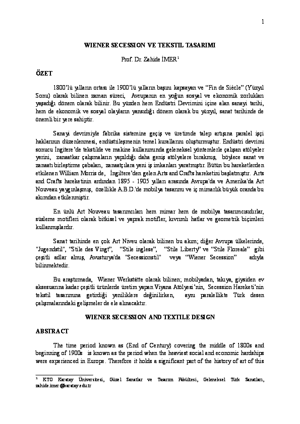 (DOC) WIENER SECESSION VE TEKSTIL TASARIMI