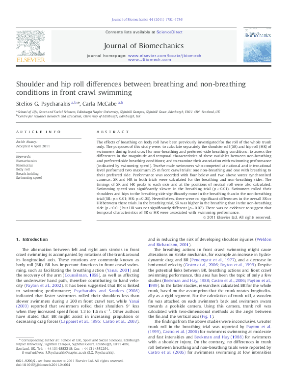 (PDF) Shoulder and hip roll differences between breathing and non ...