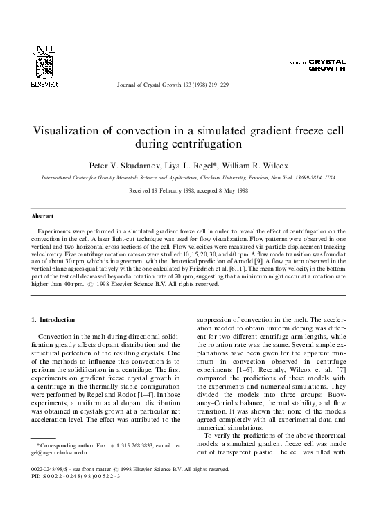 (PDF) Visualization of convection in a simulated gradient freeze cell ...