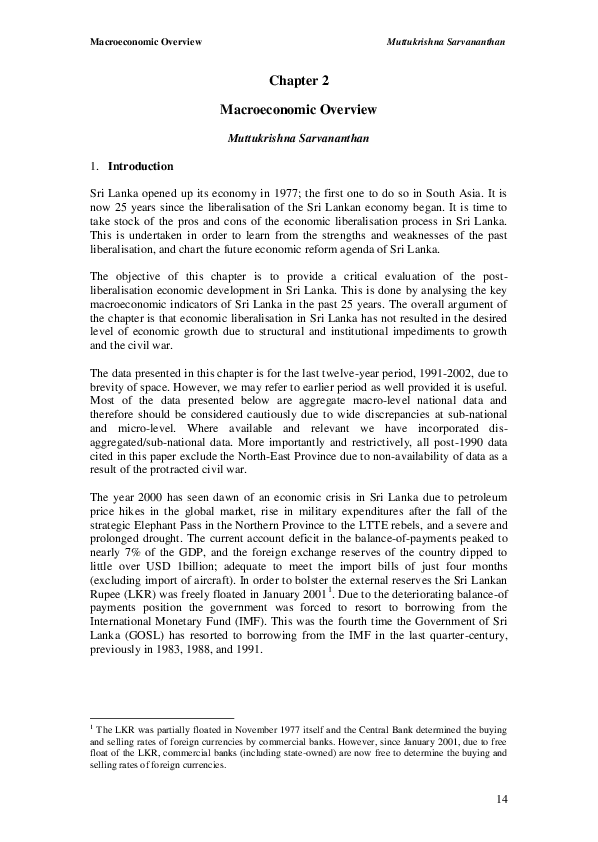 (PDF) Macroeconomic Overview Chapter 2 Macroeconomic Overview