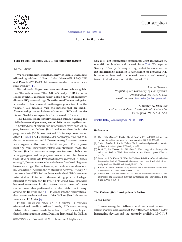 (PDF) The Dalkon Shield and pelvic infection