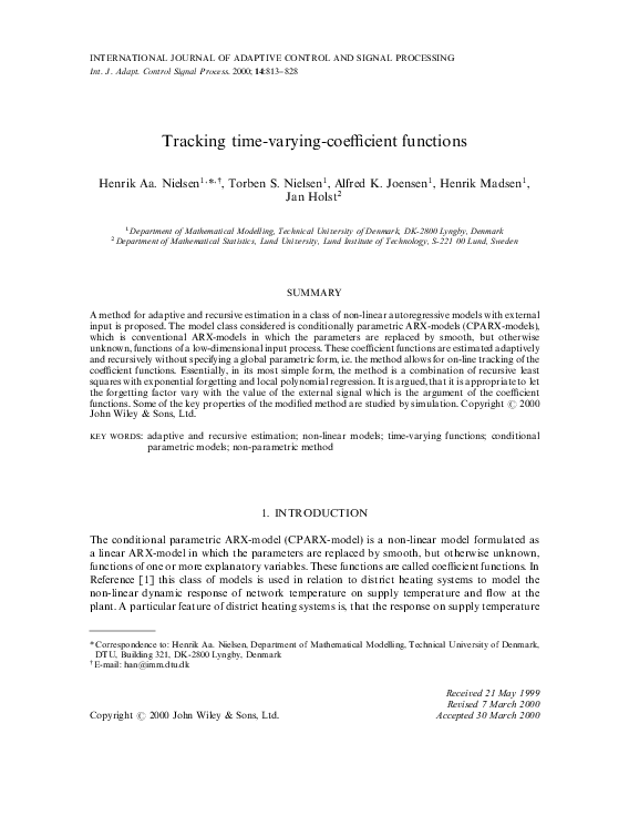 (PDF) Tracking time-varying-coefficient functions