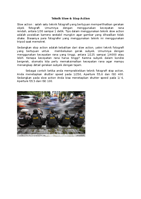 (DOC) Teknik Slow & Stop Action