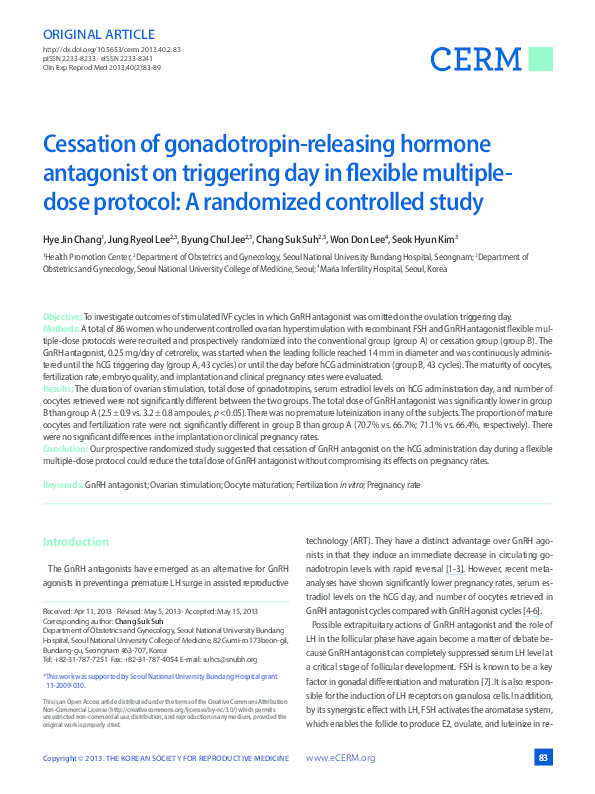 (PDF) Cessation of Gonadotropin-Releasing Hormone Agonist Therapy Combined with High-Dose ...