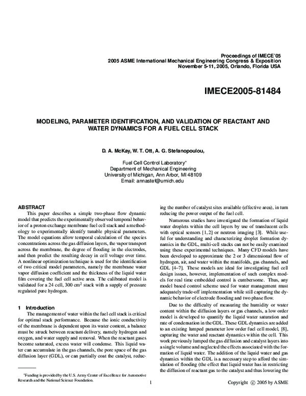 (PDF) Modeling, Parameter Identification, and Validation of Reactant ... (PDF) Modeling, Parameter Identification, and Validation of Reactant ...