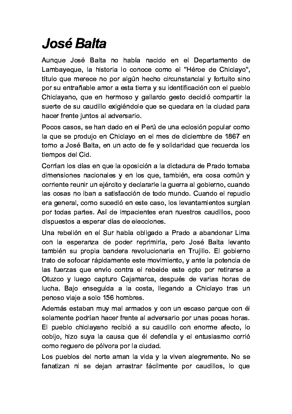 (DOC) Jose Balta y la ciudad de Chiclayo historia