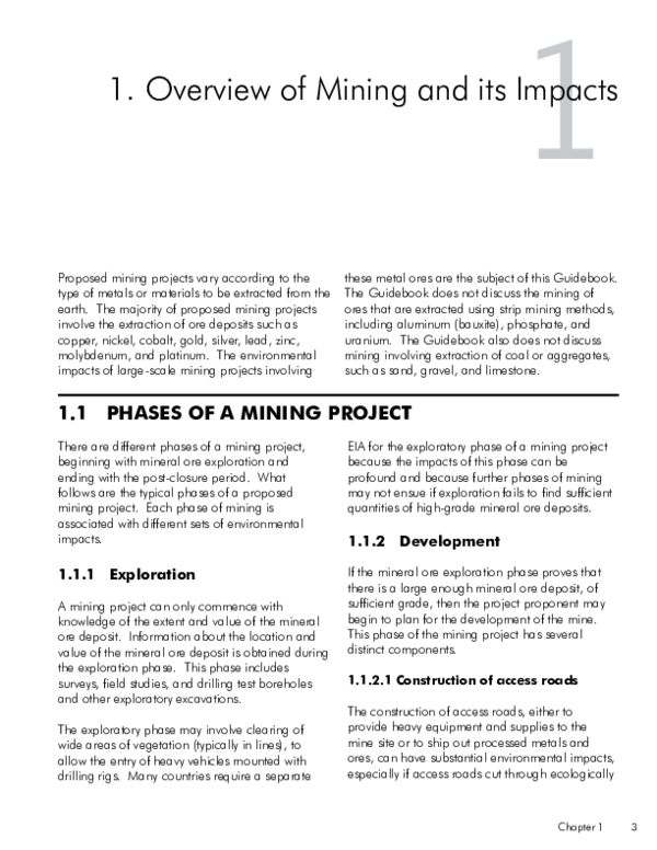 (PDF) 1 PHASES OF A MINING PROJECT