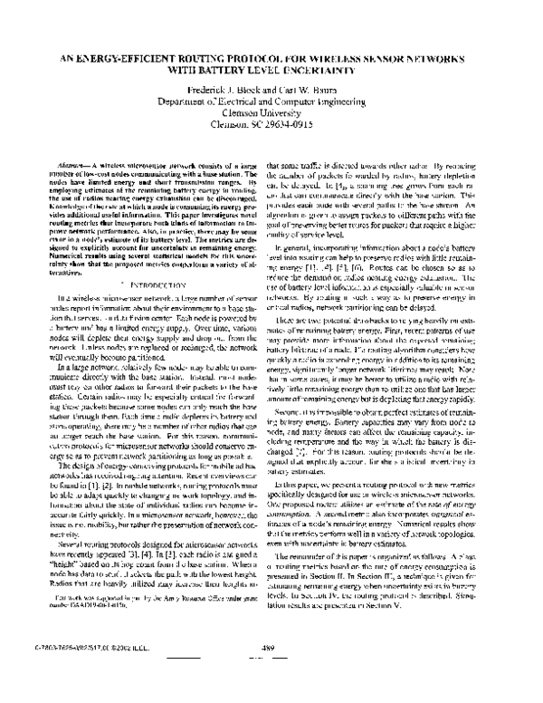 Pdf Energy Efficient Routing Protocol For Wireless Sensor Networks With Static Clustering And