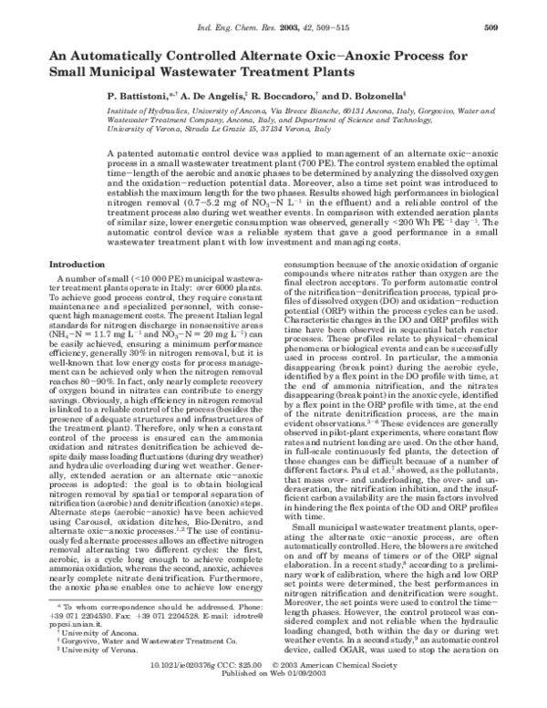 (PDF) An Automatically Controlled Alternate Oxic−Anoxic Process for ...