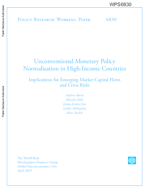 (PDF) Unconventional monetary policy normalization in high-income ...