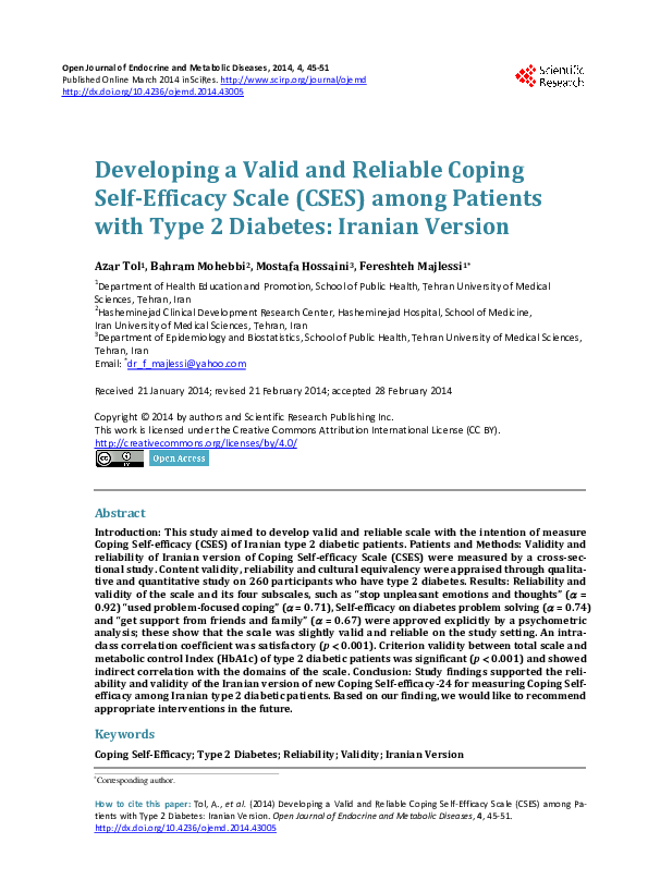 (PDF) Self-efficacy and Health: The SEH Scale | Miguel Clemente ...
