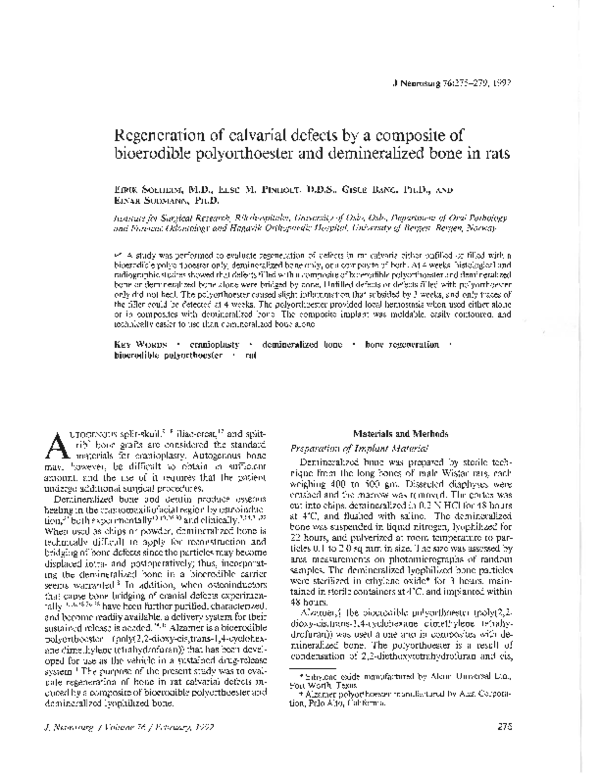 (PDF) Regeneration of calvarial defects by a composite of bioerodible ...