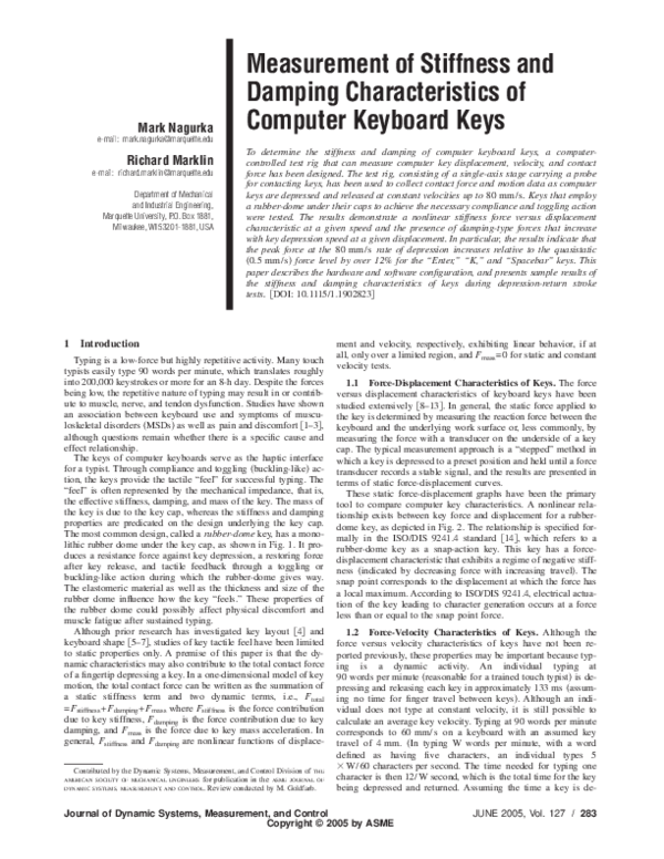 (PDF) Measurement of Stiffness and Damping Characteristics of Computer ...