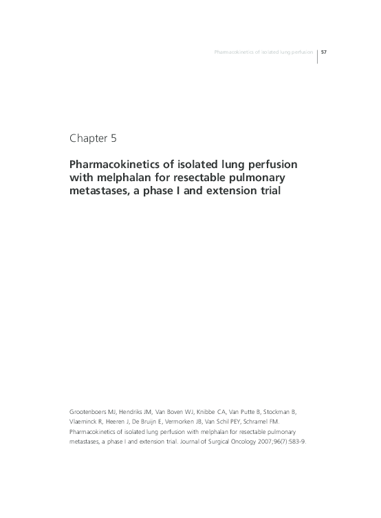 (PDF) Pharmacokinetics of isolated lung perfusion with melphalan for ...