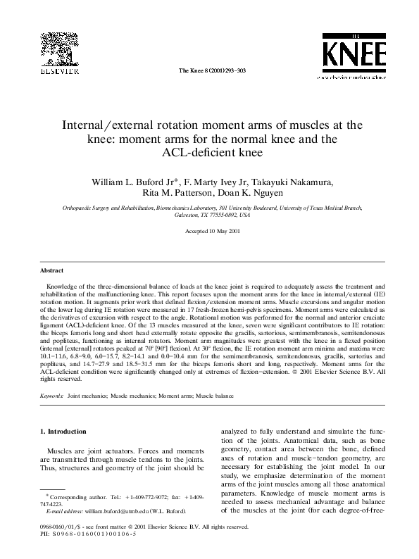 (PDF) Internal/external rotation moment arms of muscles at the knee ...