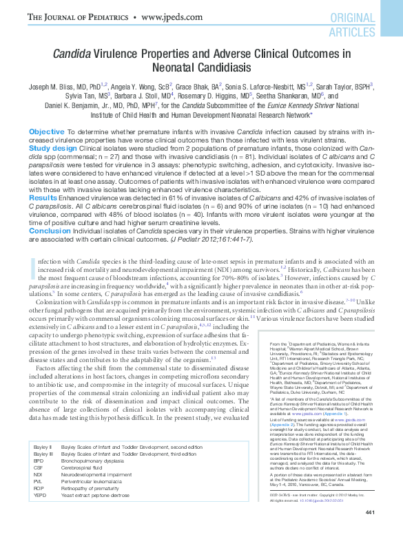 (PDF) Candida Virulence Properties and Adverse Clinical Outcomes in ...