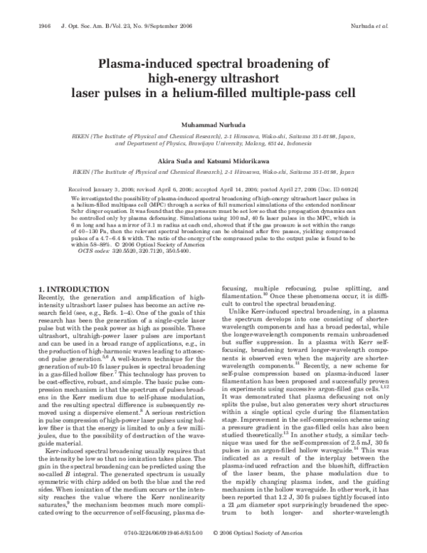 (PDF) Plasma-induced spectral broadening of high-energy ultrashort ...