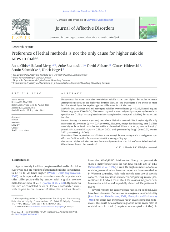 (PDF) Preference of lethal methods is not the only cause for higher ...
