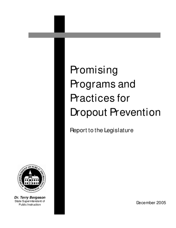 (PDF) Promising Programs and Practices for Dropout Prevention Report to ...