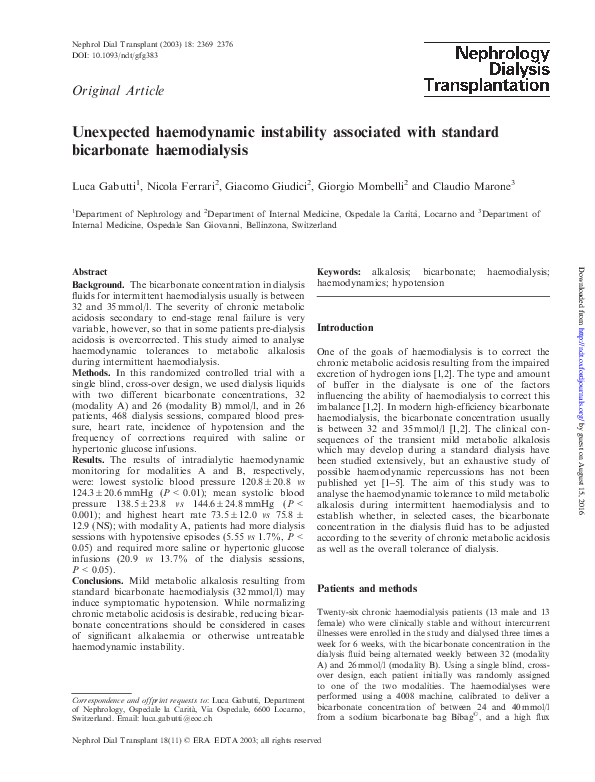 (PDF) Unexpected haemodynamic instability associated with standard ...