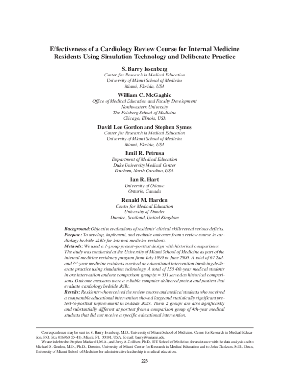 (PDF) Effectiveness of a Cardiology Review Course for Internal Medicine ...