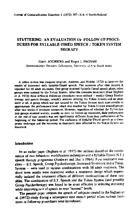 (PDF) Stuttering: An evaluation of follow-up procedures for syllable ...