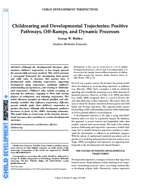 (PDF) Childrearing and Developmental Trajectories: Positive Pathways ...