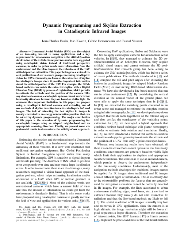 (PDF) Dynamic programming and skyline extraction in catadioptric ...