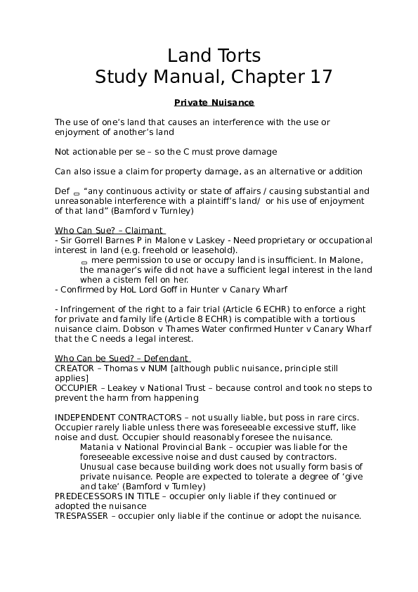 Doc Private Nuisance