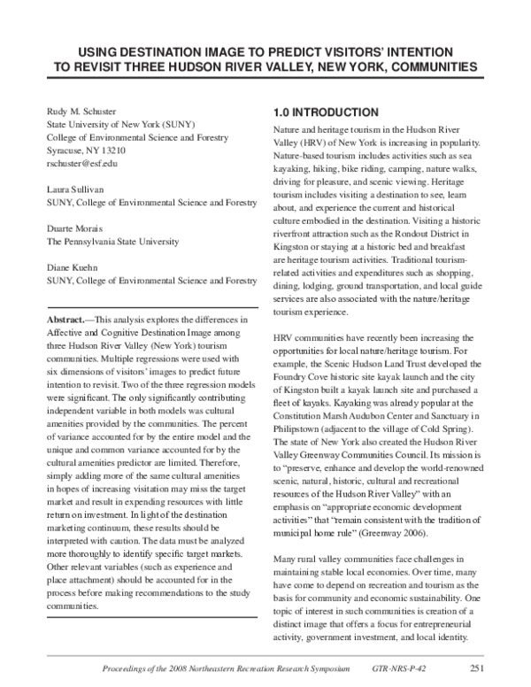 (PDF) Using destination image to predict visitors' intention to revisit ...