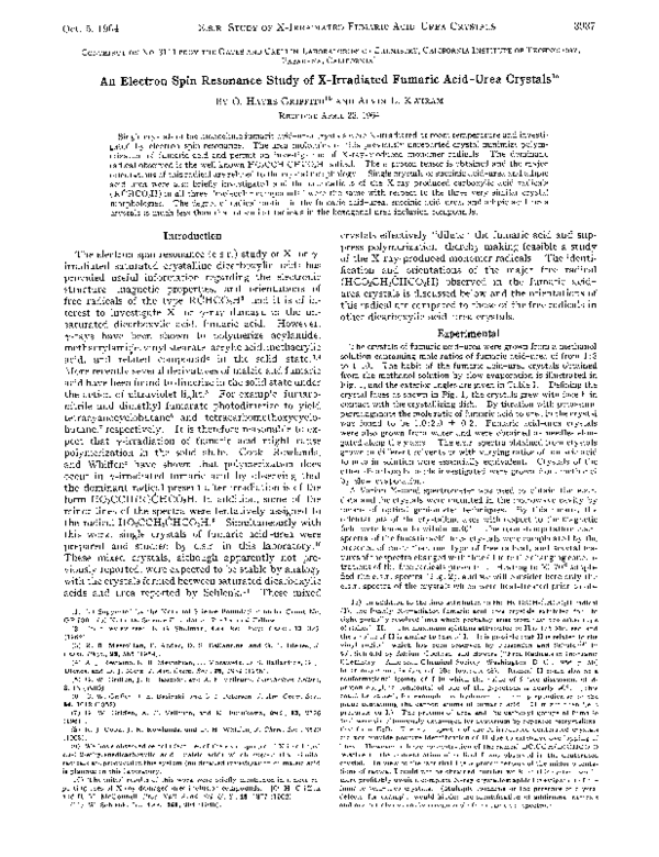 (PDF) An Electron Spin Resonance Study of X-Irradiated Fumaric Acid ...