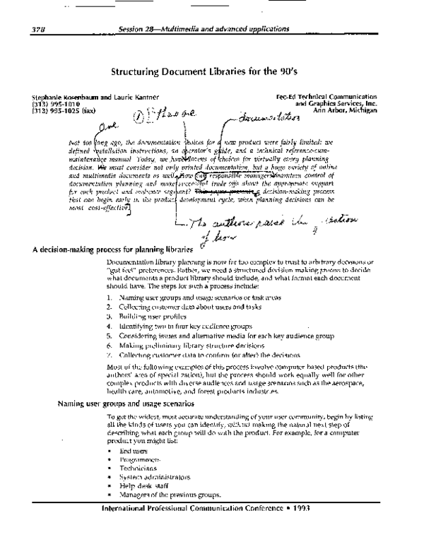 (PDF) Structuring document libraries for the 90's