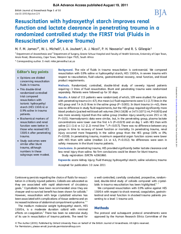 (PDF) Resuscitation with hydroxyethyl starch improves renal function ...