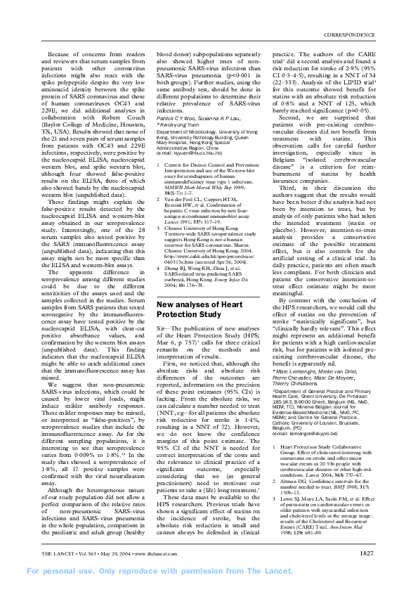 (PDF) New analyses of Heart Protection Study