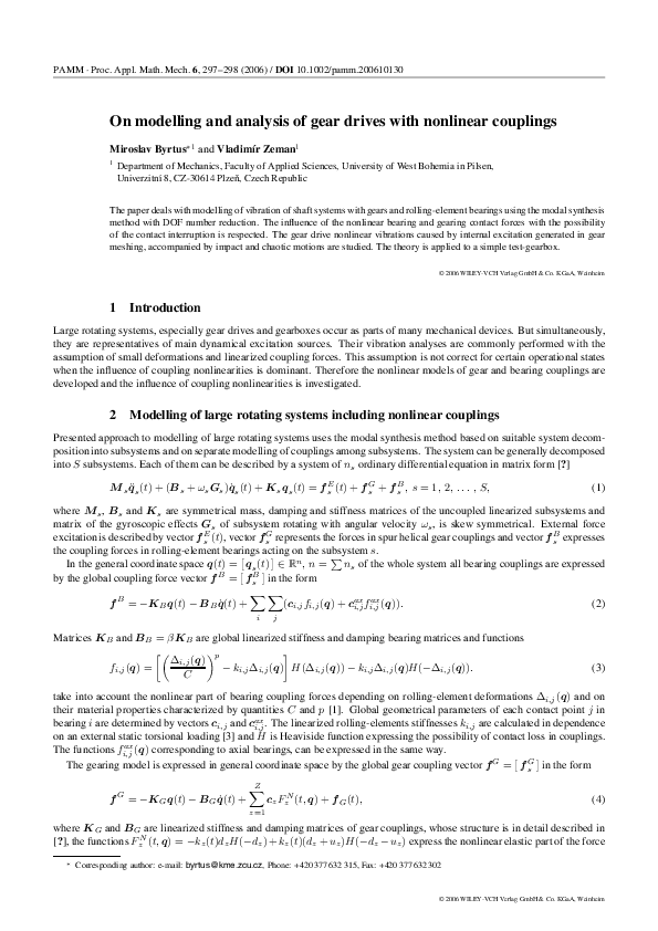 (PDF) On modelling and analysis of gear drives with nonlinear couplings ...