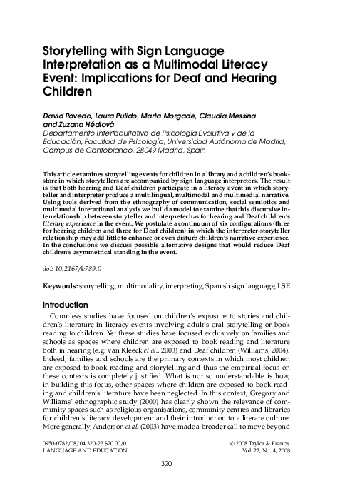 (PDF) Storytelling with Sign Language Interpretation as a Multimodal ...