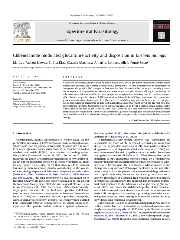 (PDF) Glibenclamide modulates glucantime activity and disposition in ...