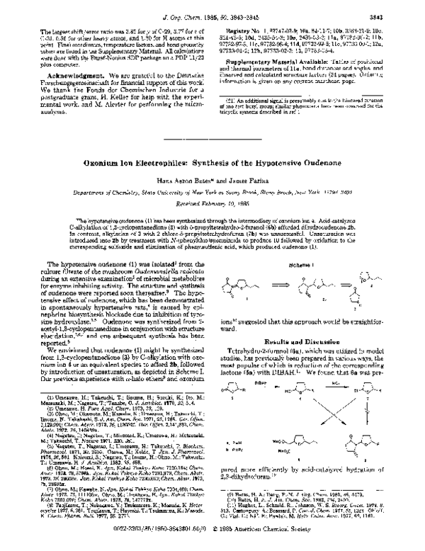 (PDF) Oxonium ion electrophiles: synthesis of the hypotensive oudenone