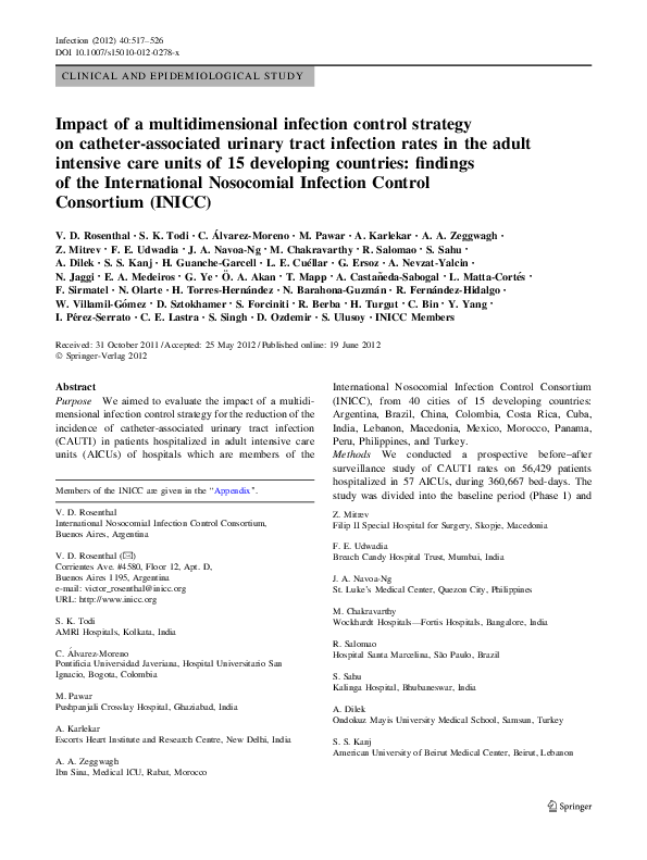(PDF) Findings of the International Nosocomial Infection Control ...