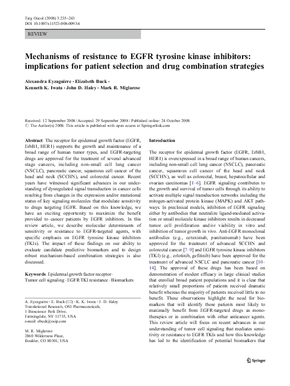 (PDF) Mechanisms of resistance to EGFR tyrosine kinase inhibitors ...