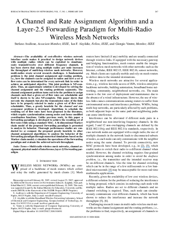 (PDF) A channel and rate assignment algorithm and a layer-2.5 forwarding paradigm for multi ...