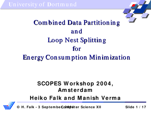 (PDF) Combined Data Partitioning and Loop Nest Splitting for Energy Consumption Minimization