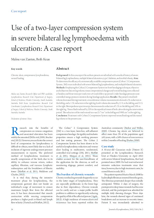 (PDF) Use of a two-layer compression system in severe bilateral leg ...