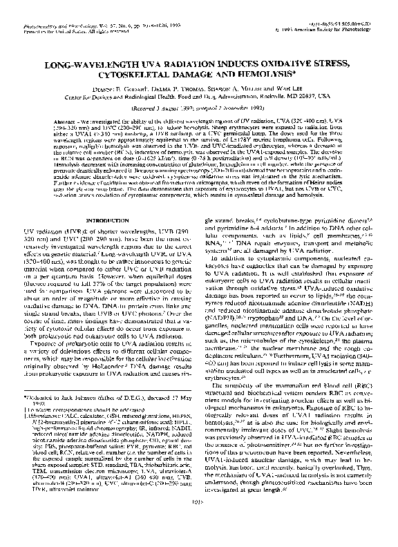 (PDF) LONG-WAVELENGTH UVA RADIATION INDUCES OXIDATIVE STRESS ...